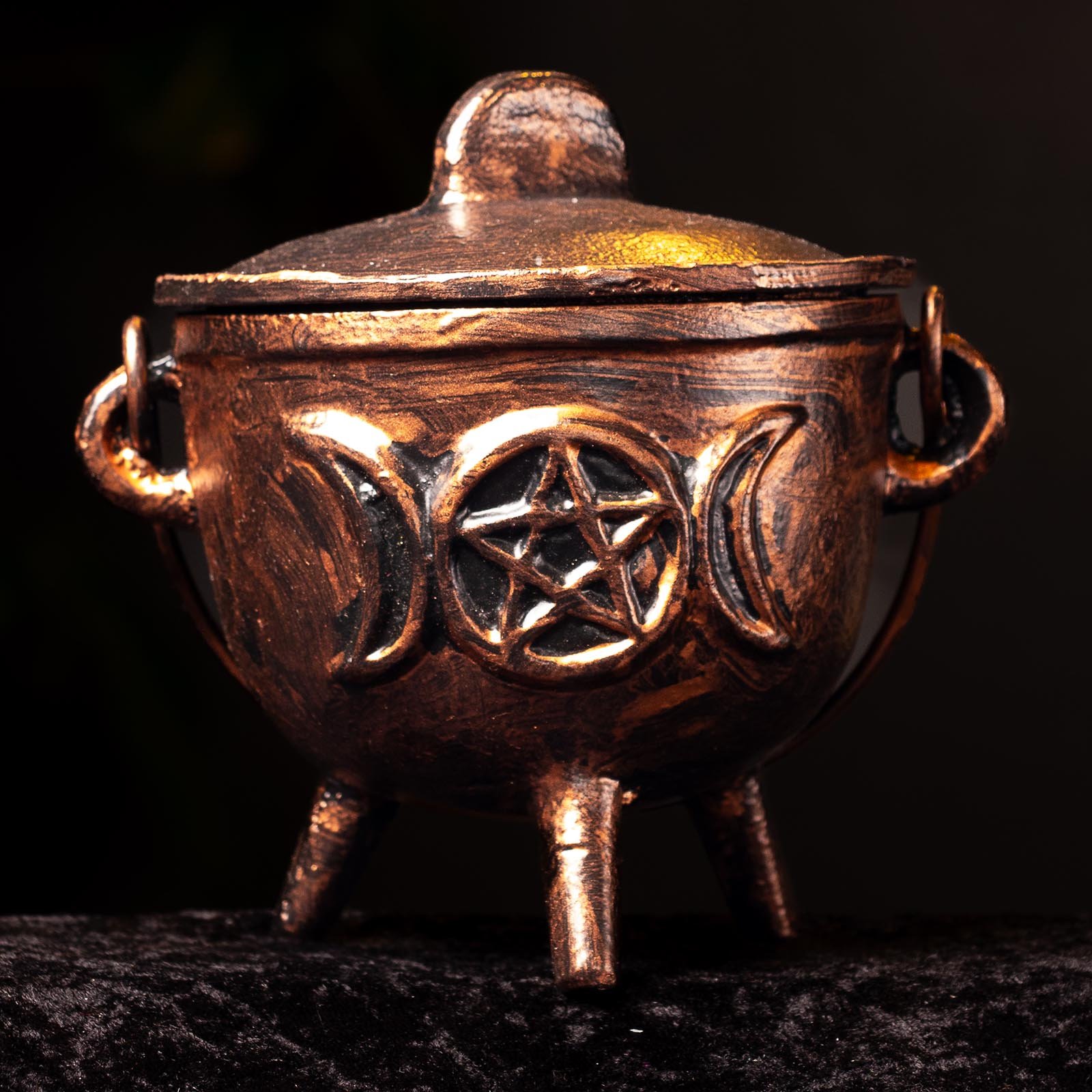 Bronze Antique-Look Cast Iron Cauldron (Medium) - Temple of the Divine